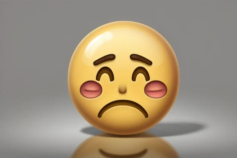 A Sad Emoji with Blushing Cheeks Reflecting Deep Emotional ...