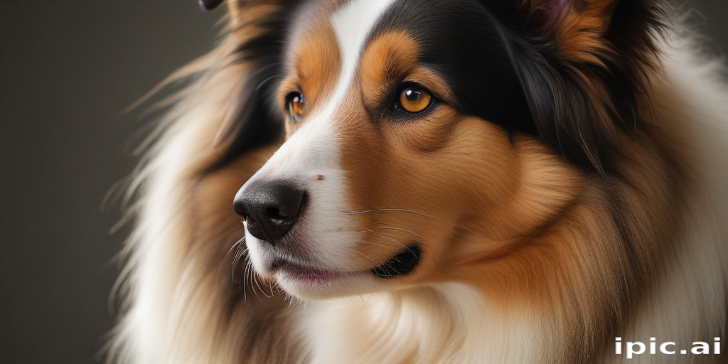 A Beautiful Close-Up of a Collie Dog with Striking Features and Expression.