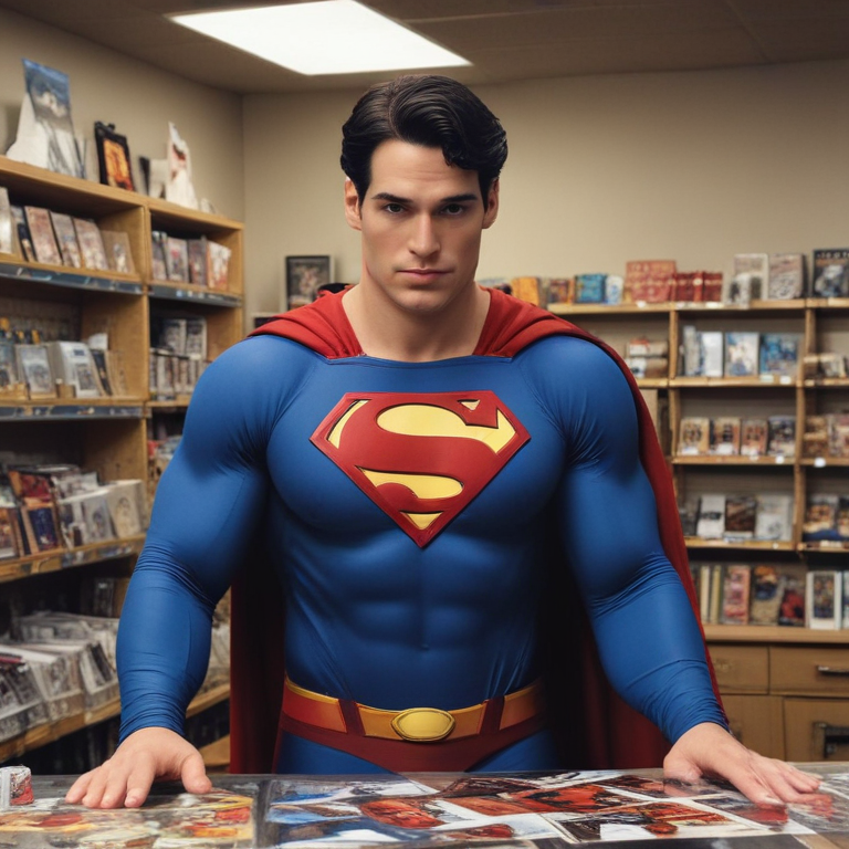 superman working for comic store