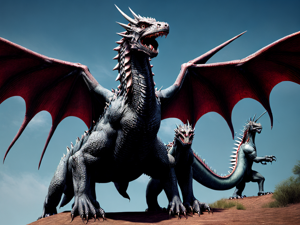 Terrifying three-headed dragon, Game of Thrones style.