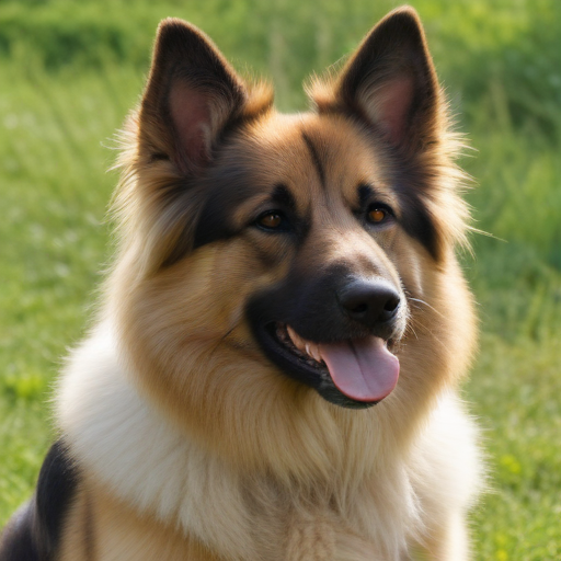 A Beautiful Dog with Fluffy Fur Enjoying a Sunny Day Outdoors.