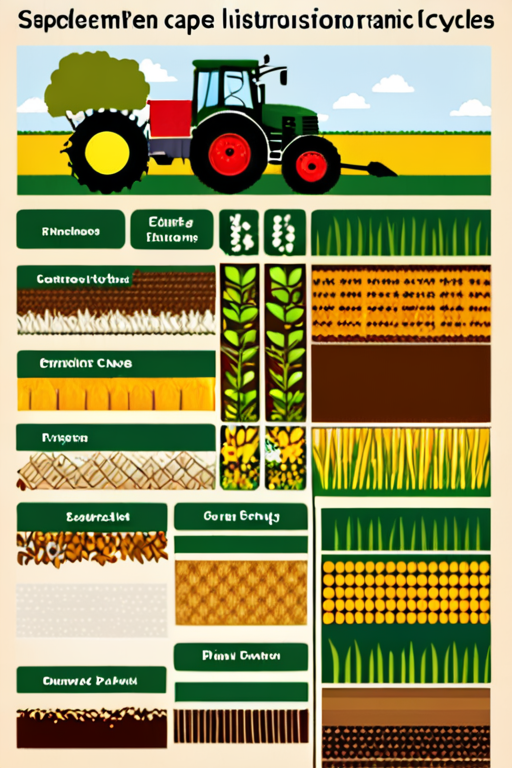 Create an illustration representing different agricultural cycles