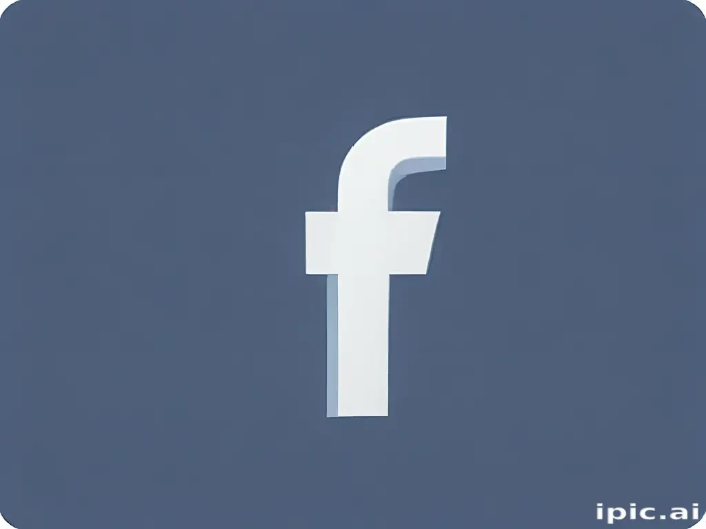 Stylized Facebook Logo on a Solid Dark Blue Background Displaying Brand ...