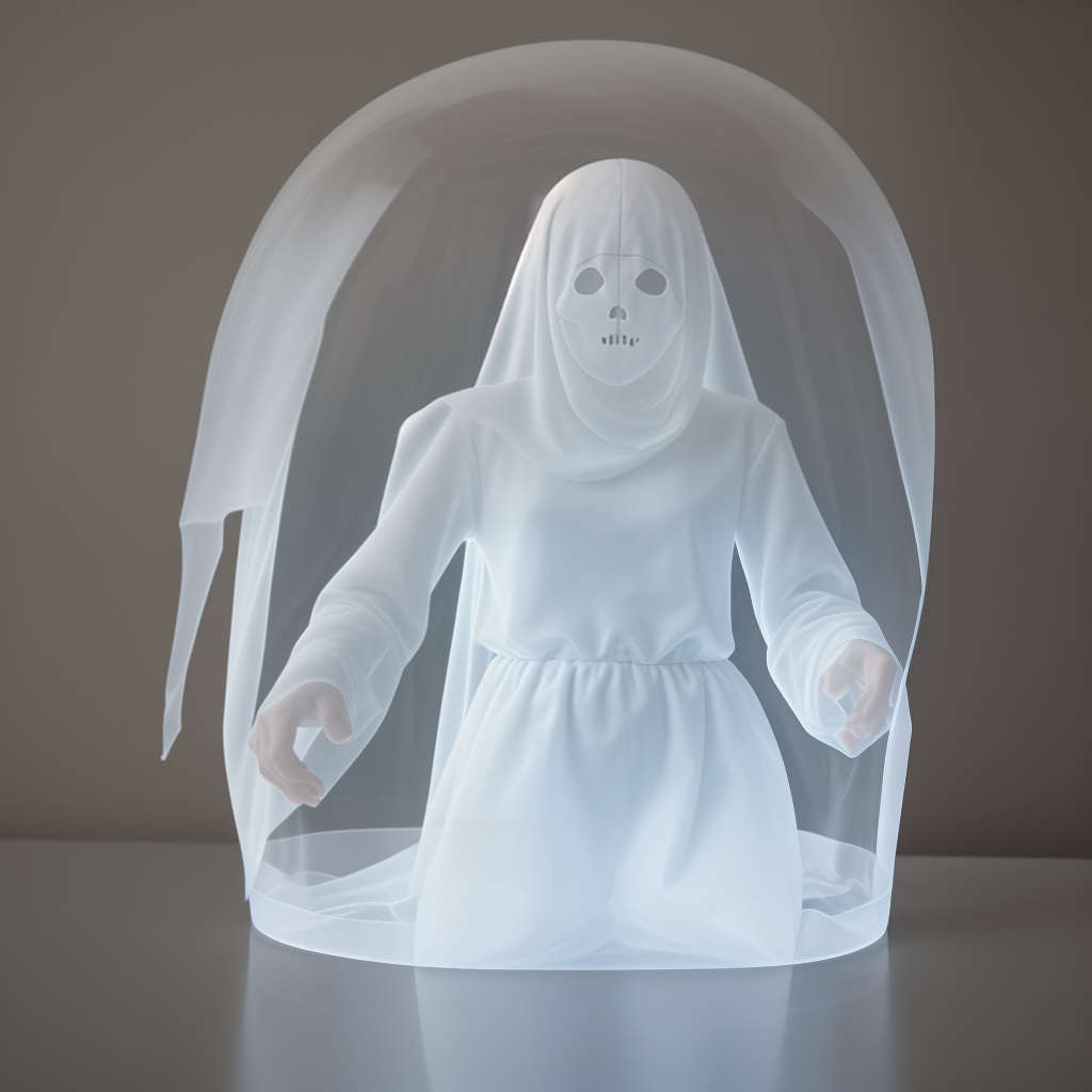 Translucent Figure Enveloped in Ethereal Fabric, Evoking Mystery and ...