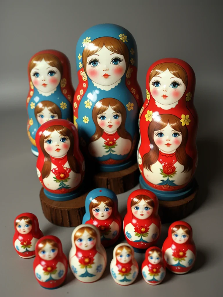 Colorful Russian Nesting Dolls Displayed Beautifully on a Neutral ...