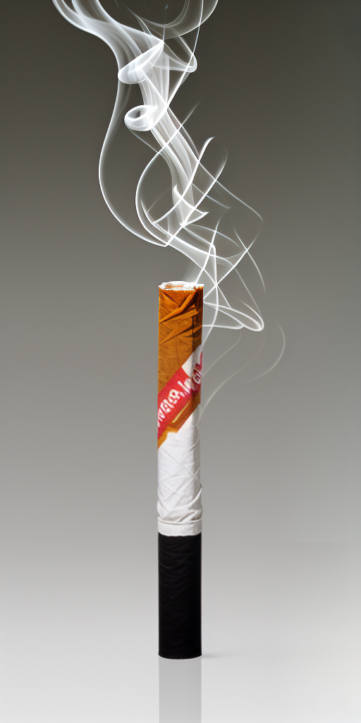 A Smoky Representation of a Cigarette with Wisps of Smoke Rising.
