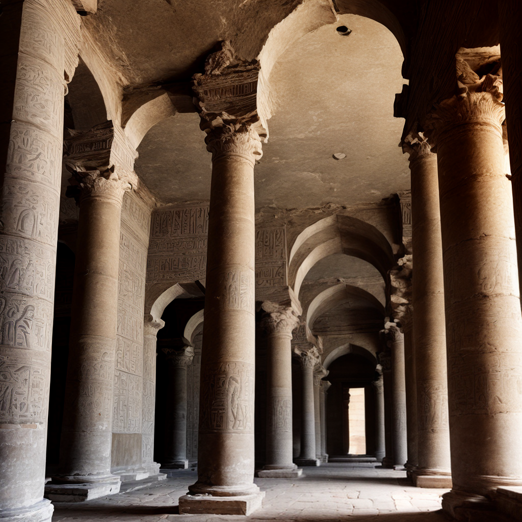 ancient Egypt palace chamber moody lighting
