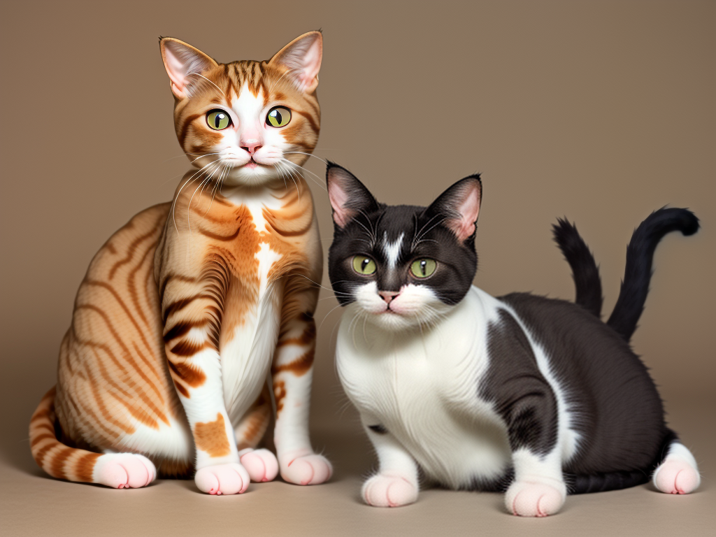 A Whimsical Gathering of Adorable Cats in Various Colors and Breeds.