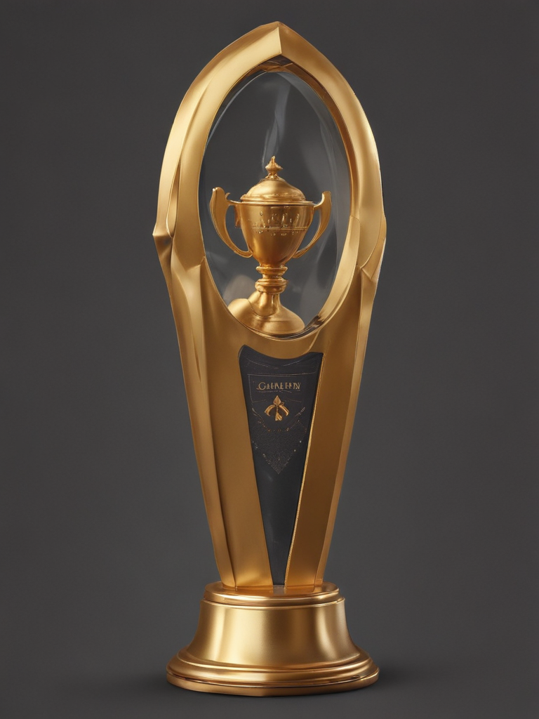 Shining Golden Trophy Celebrating Achievement and Excellence in Competition
