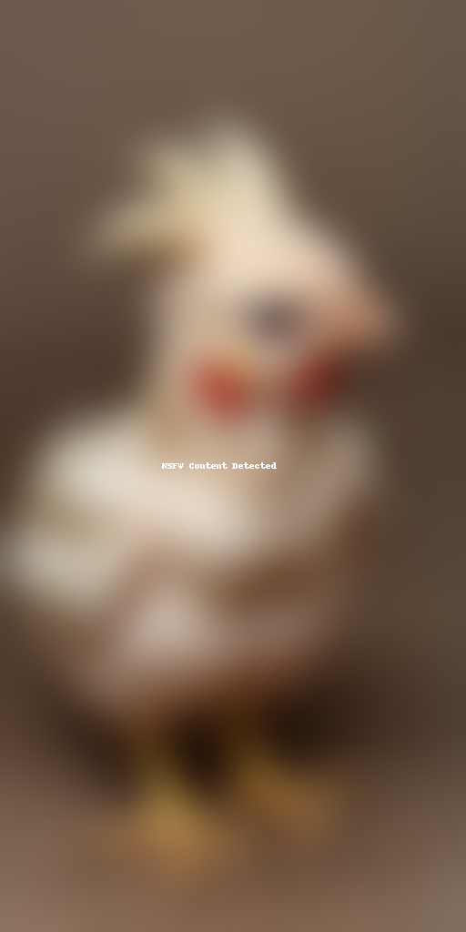 A Curious Chicken Figurine Standing Proudly Against a Neutral Background.