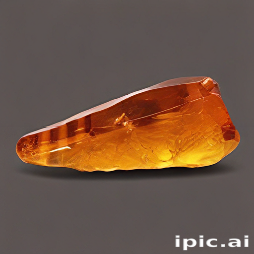 Natural Amber Gemstone with Rich Golden Color and Intricate Texture