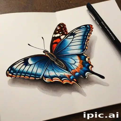 A Stunningly Realistic 3D Butterfly Drawing Emerging from an Open ...