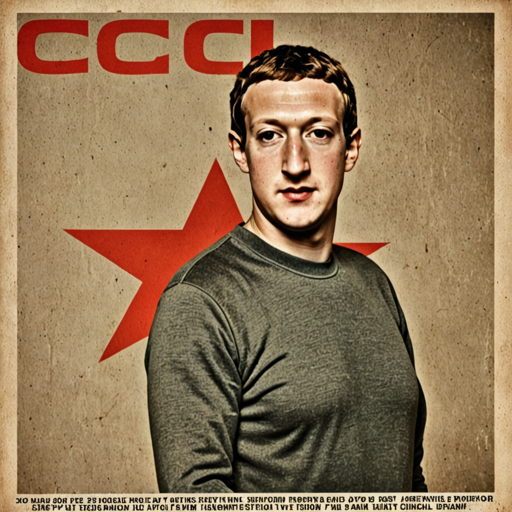 Mark Zuckerberg Ginsburg CCCP soviet style propaganda poster