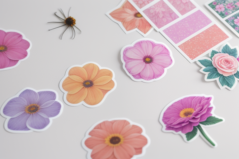 Colorful Floral Stickers and Decorative Sheets for Creative Projects ...