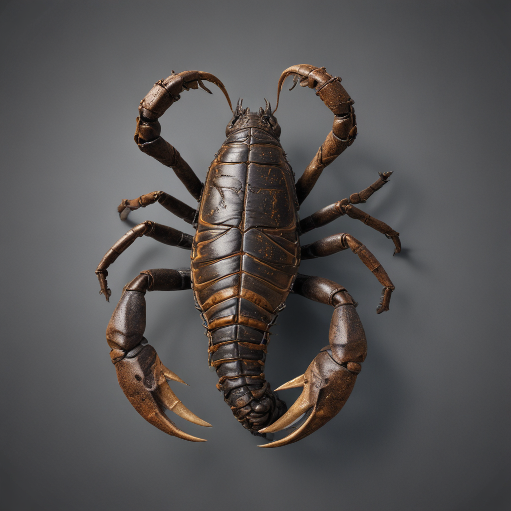 Intricate Detailed View of a Magnificent Metal Scorpion Sculpture ...