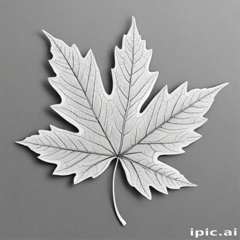 Intricate White Leaf Design Against a Subtle Gray Background