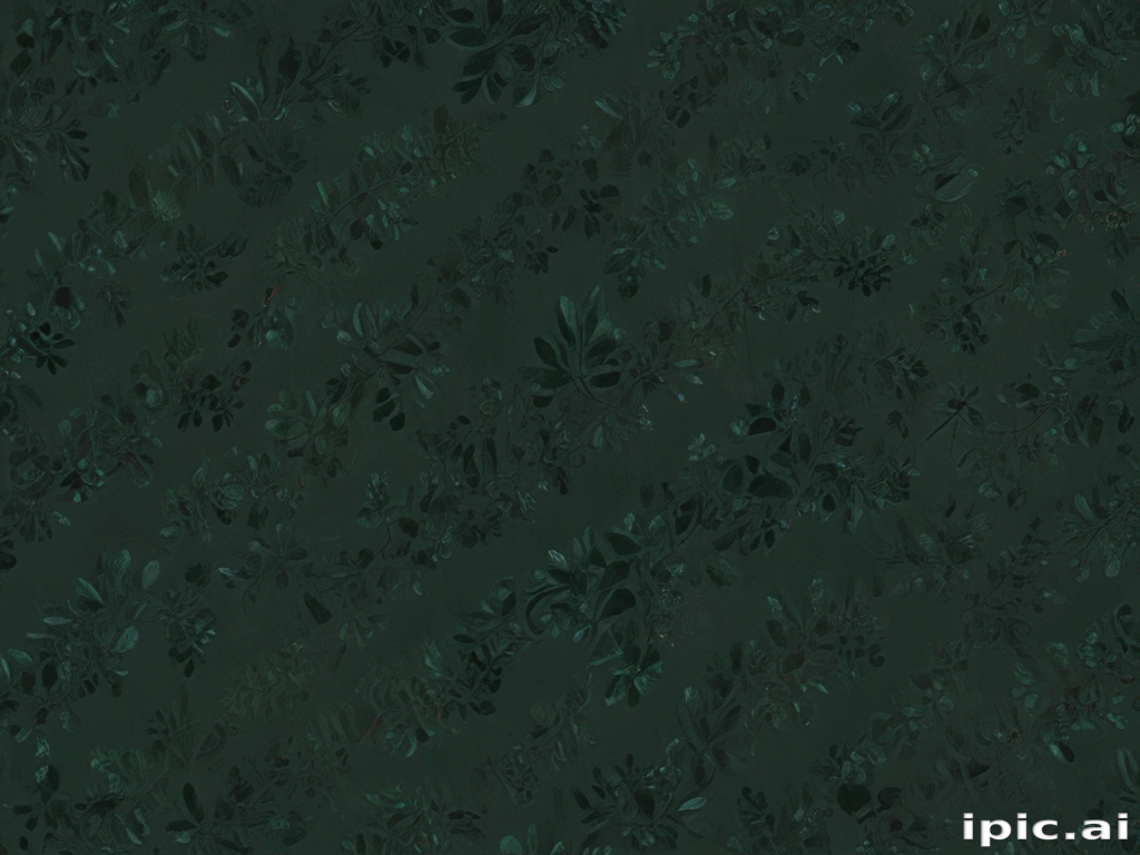 Elegant Dark Green Background Featuring Subtle Leaf Patterns and Textures