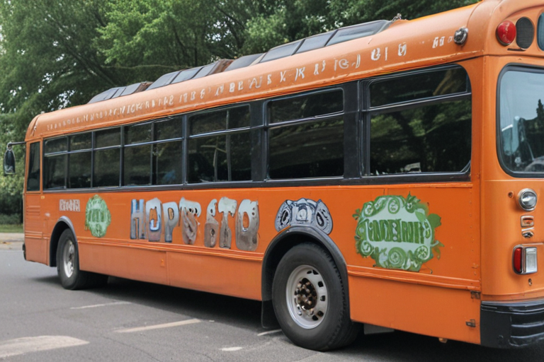 bus decorated to look like a beer hop that says willow grove hop stop