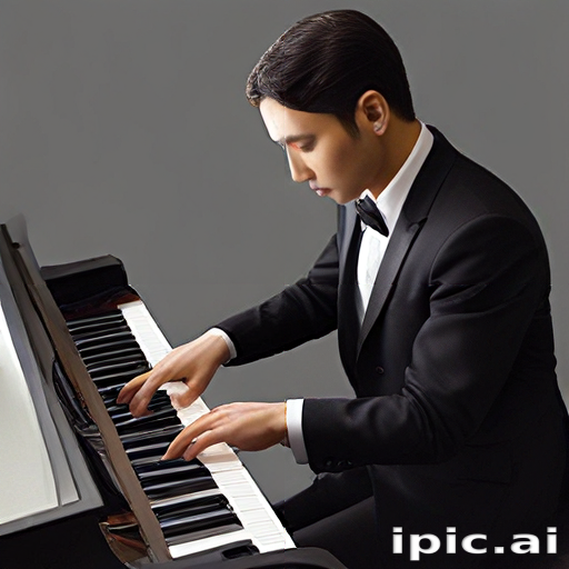 A Talented Pianist in Formal Attire Playing Beautiful Music on Stage.