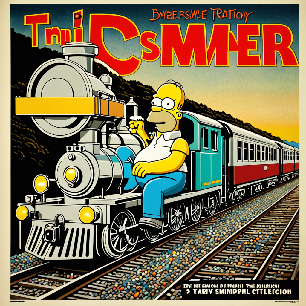 Homer simpson train movie poster