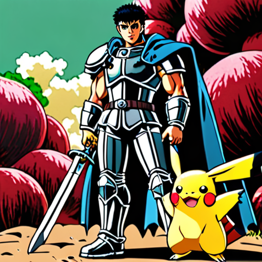 guts from berserk standing next a pokemon