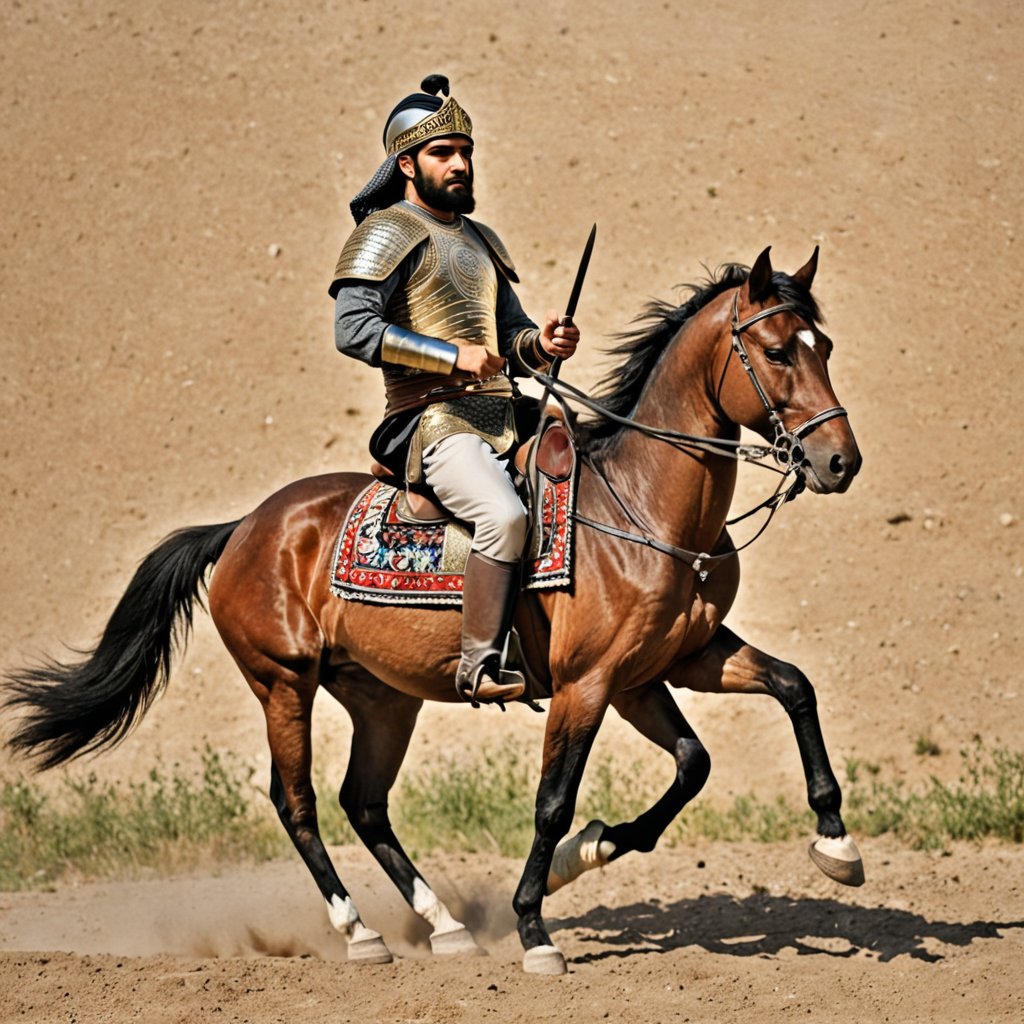 persian warrior on a horse