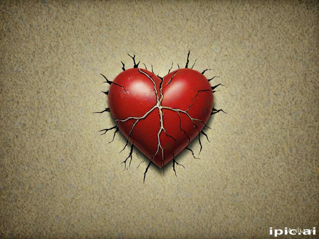 Cracked Heart Symbolizing Emotional Pain and the Struggles of Love