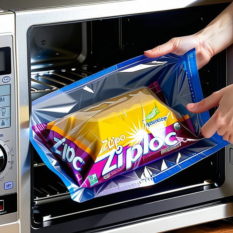 Creative Cooking: A Person Placing Ziploc Bags Inside an Oven