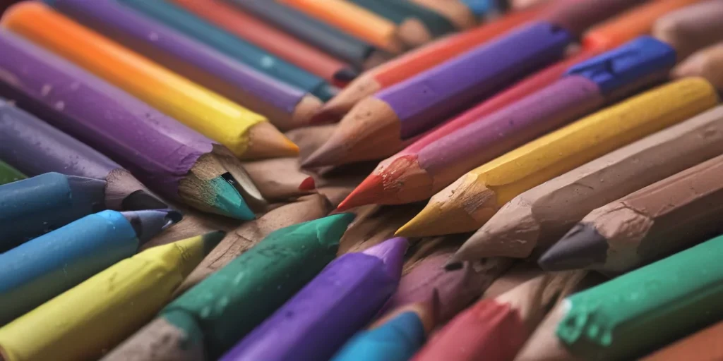 A Vibrant Collection of Colorful Crayons Laid Out in Artistic Arrangement