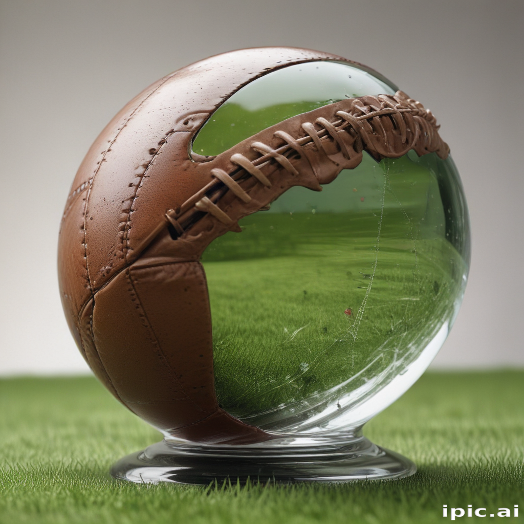 Unique Glass Sphere Featuring a Stylized Football Embedded Within Its ...