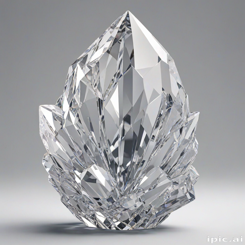 Stunning Faceted Crystal Sculpture Capturing Light with Brilliant ...