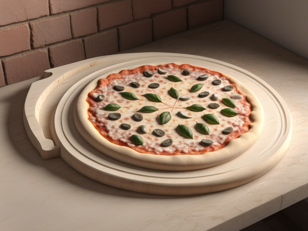 A Deliciously Crafted Pizza with Fresh Basil and Tasty Olives on a ...