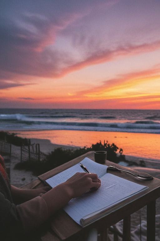 sunset writing