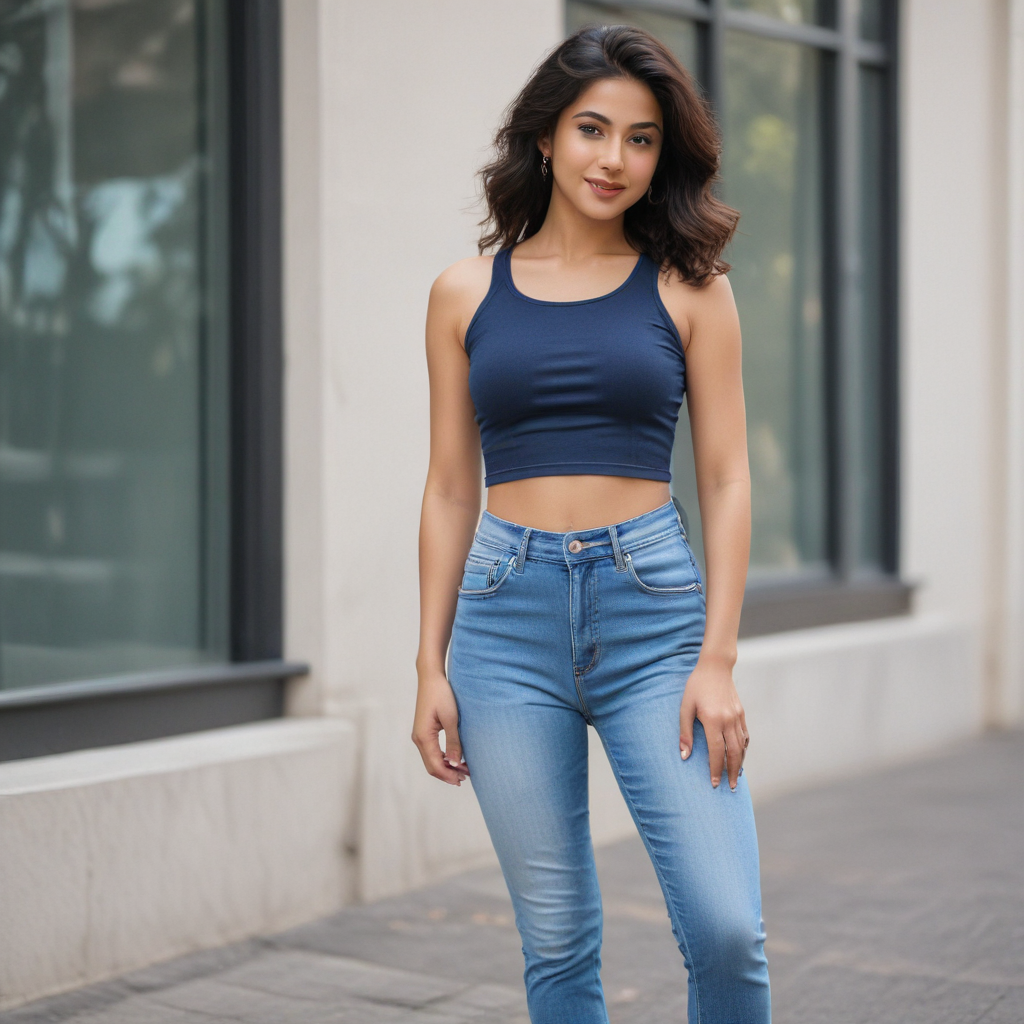 Indian Petite Women With Narrow Upper Body And Bubble Butt In White