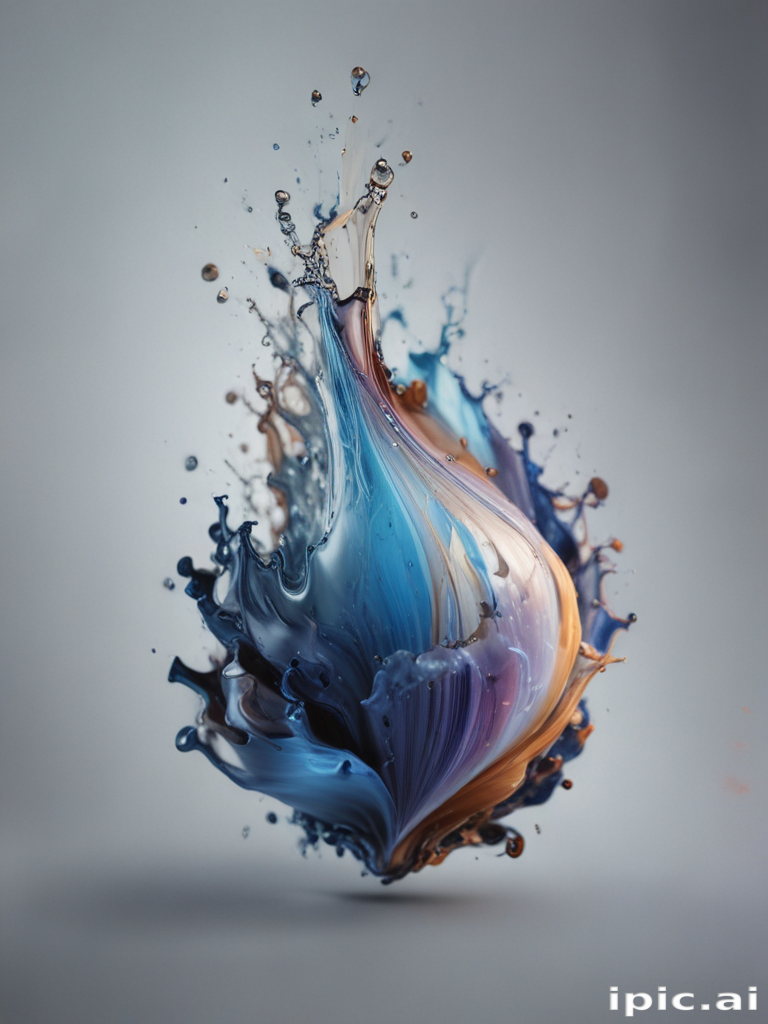 Dynamic Swirl of Colorful Liquids Creating an Abstract Artistic Explosion