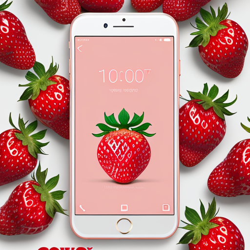 Vibrant Smartphone Wallpaper Featuring a Stylish Strawberry Among Fresh ...