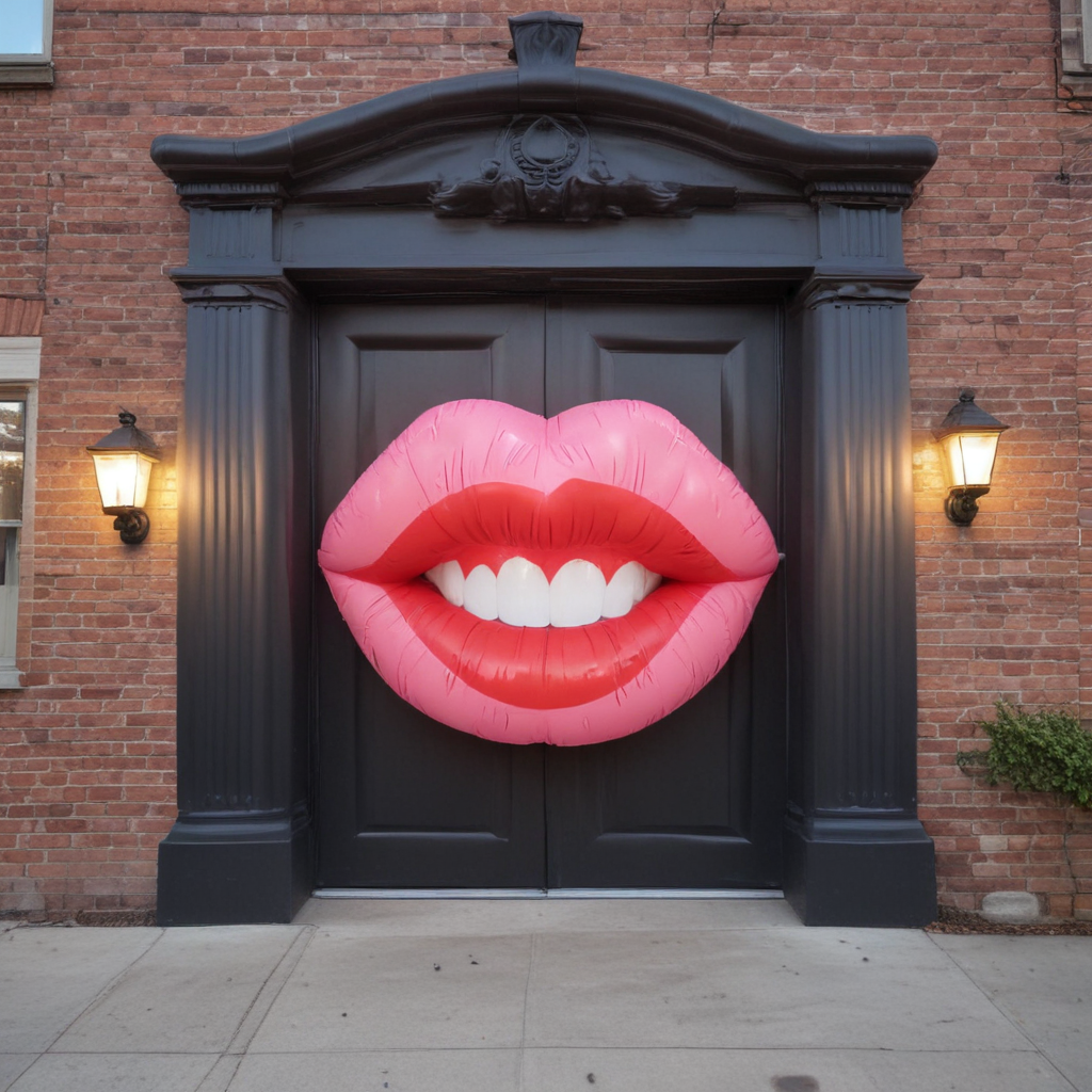 giant inflatable lips entryway