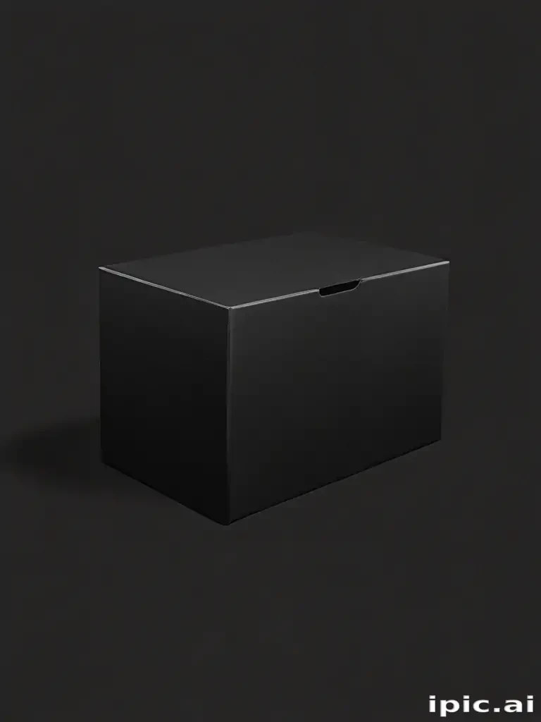 Minimalist Black Storage Box on a Dark Background for Modern Spaces