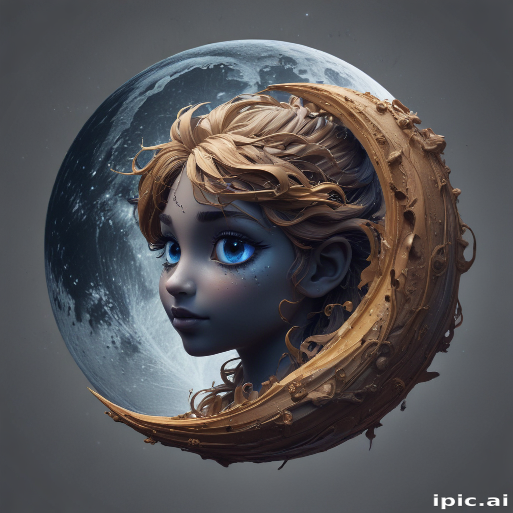 Enchanting Portrait of a Girl with Moonlit Hair and Dreamy Eyes