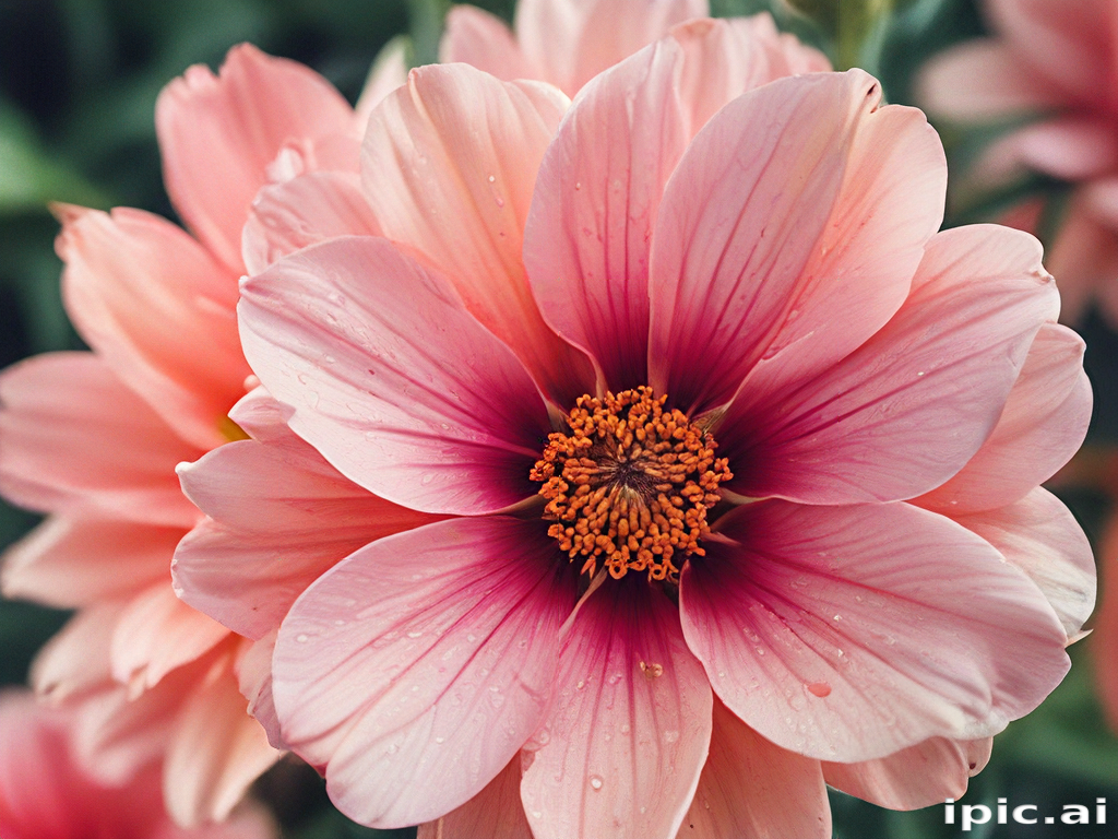 Delicate Pink Flower Blooming with Vibrant Petals and Center Stamen