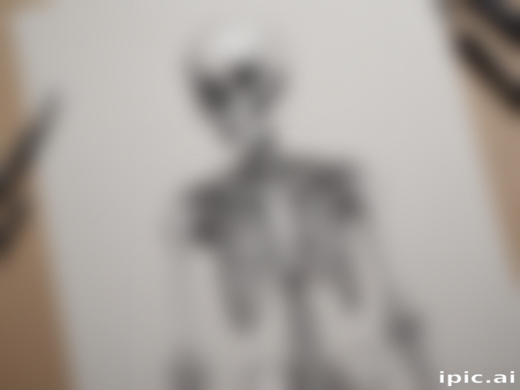 Artistic Representation of a Blurred Figure in Pencil Sketch Form