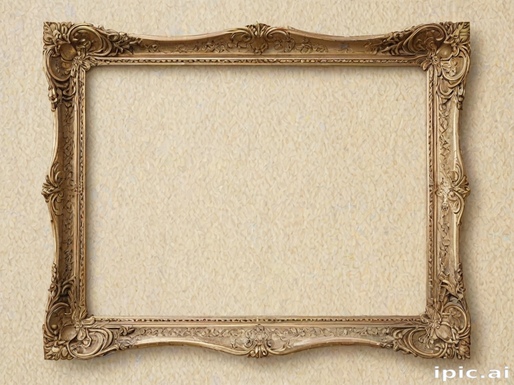 Elegant Ornate Picture Frame Set Against a Textured Neutral Background.