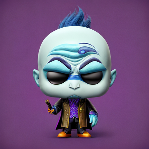 cartoon Voldemort with blue mohawk