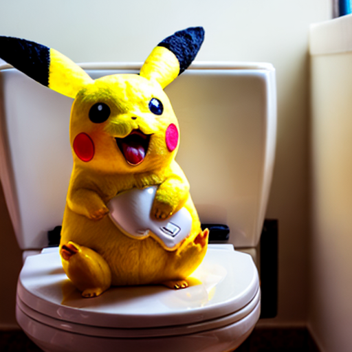 pikachu on the toilet