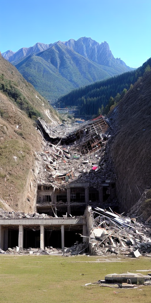 destroyed building