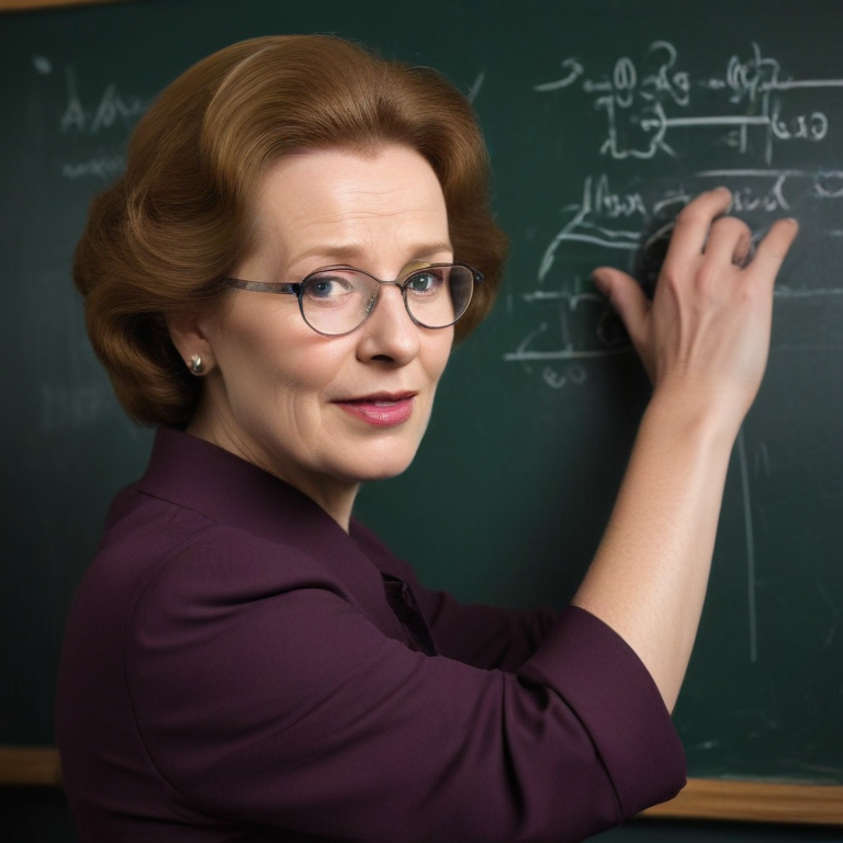 Maths Thatcher behand black board