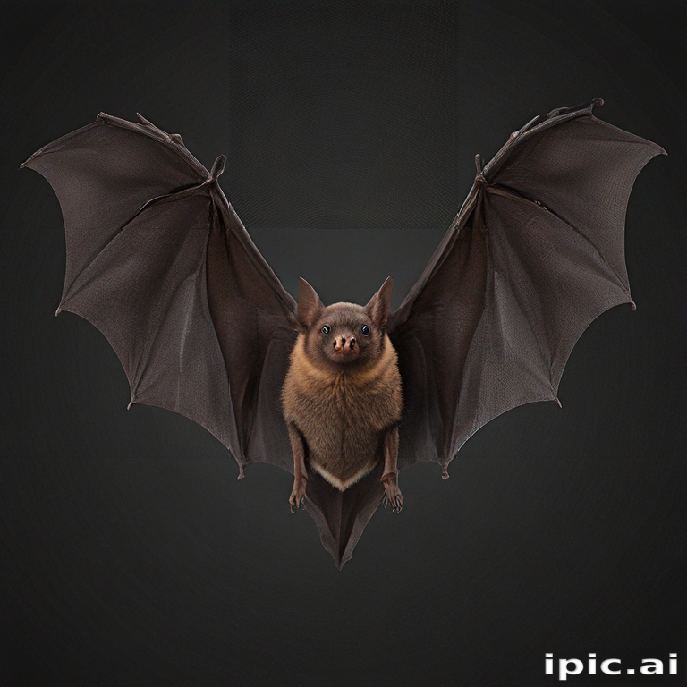 A Close-Up View of a Bat with Outstretched Wings in Flight