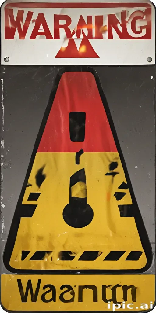 Warning Sign Indicating Caution with Hazardous Conditions Ahead for Safety