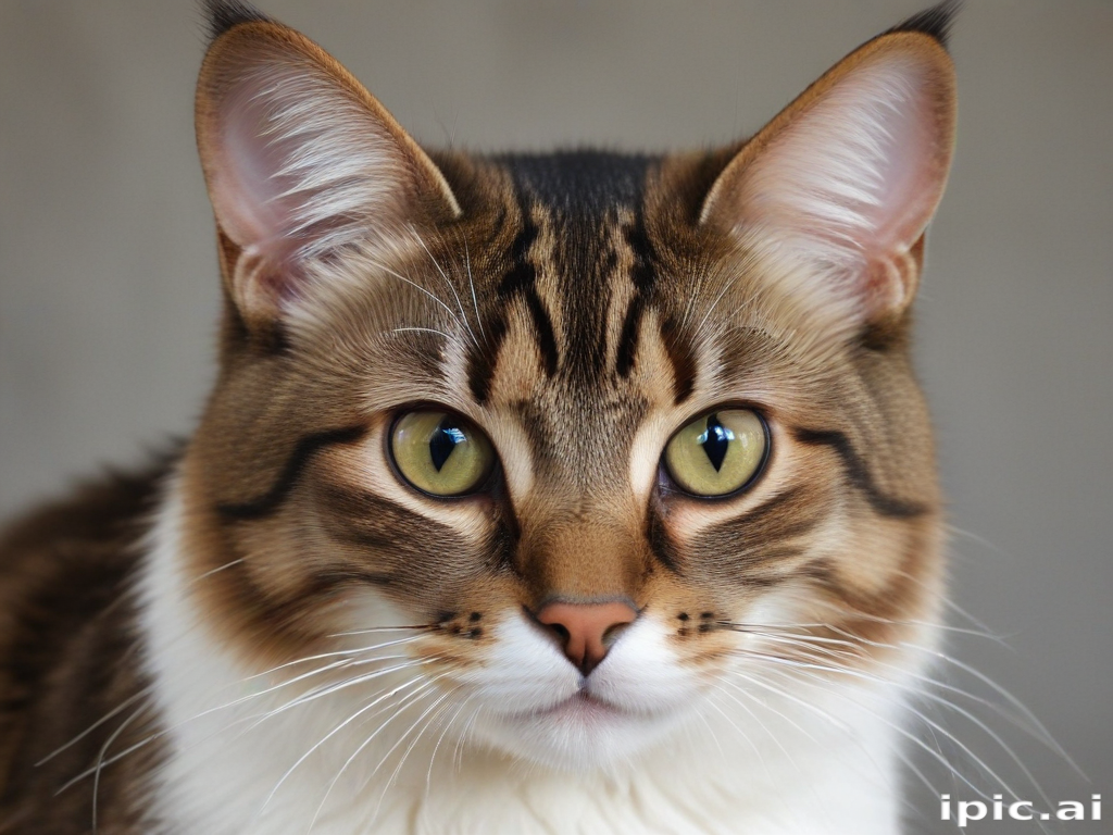 Close-Up Portrait of a Beautiful Cat with Striking Features and Expressions