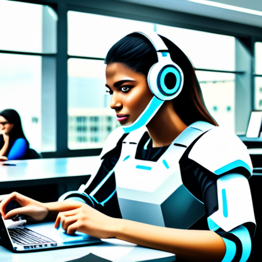 students, going for interview,futuristic work space with artificial ...